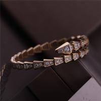 China Luxury Brand Serpenti Viper one-coil thin Bracelet Yellow Gold Snake Bracelet with full pavé diamonds for sale