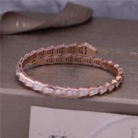 China Luxury Closet Rose Gold Bracelet Serpenti Viper one-coil full diamond Snake Bangle 353792 for sale