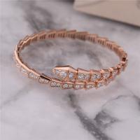 China Luxury Closet Rose Gold Bracelet Serpenti Viper one-coil full diamond Snake Bangle 353792 for sale