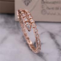 China Luxury Closet Rose Gold Bracelet Serpenti Viper one-coil full diamond Snake Bangle 353792 for sale
