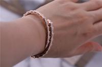 China Luxury Closet Rose Gold Bracelet Serpenti Viper one-coil full diamond Snake Bangle 353792 for sale