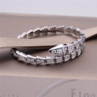 China Italy Romance Serpenti Viper one-coil slim bracelet in 18K white gold set with full pavé diamonds Snake Bangle for sale