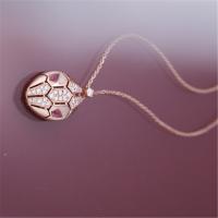 China Roman Serpenti necklace in 18 kt rose gold set with rubellite eyes and with pavé diamonds on the head for sale