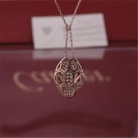 China Roman Serpenti necklace in 18 kt rose gold set with rubellite eyes and with pavé diamonds on the head for sale