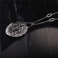 China Italy Luxury Serpenti Necklace in 18K White Gold set with Emerald Eyes and with pavé diamonds on the Chain and the Head for sale