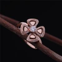China Roman Love Flower Ring Fiorever 18 kt Rose Gold Ring set with a central diamond and pavé diamonds for sale