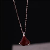China Women Carnelian Necklace In 18K Rose Gold Pendant Set With One Diamond for sale