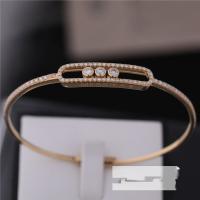 China Thin Bangle Diamond Bracelet In 18K Yellow Gold Size S 15-15.5cm for sale