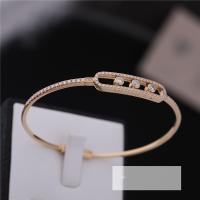 China Thin Bangle Diamond Bracelet In 18K Yellow Gold Size S 15-15.5cm for sale