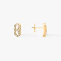 China Luxury Paris Jewelry For Women Messika 18K Yellow Gold Move Uno Diamond Earrings for sale