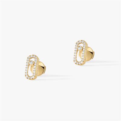 China Luxury Paris Jewelry For Women Messika 18K Yellow Gold Move Uno Diamond Earrings for sale