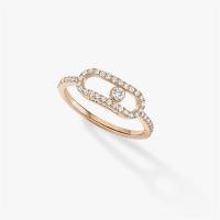 China Messika Elegant Engagement Wedding Diamond Ring Move Uno Pavee Ring In 18K Pink Gold for sale