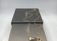 China Dual Chain Necklace Paris Jewelry18K Yellow Gold No Gemstone With Saddle Shape for sale