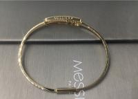 China 18K Paris Jewelry Yellow Gold Thin Bangle Bracelets With 3 Pieces Move Diamonds for sale