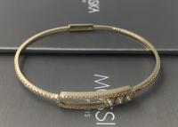 China 18K Paris Jewelry Yellow Gold Thin Bangle Bracelets With 3 Pieces Move Diamonds for sale