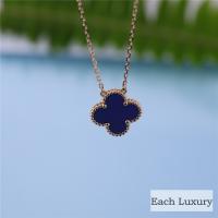 China 18K Yellow Gold Agate Medium Necklace Lucky Girl VCA Vintage Alhambra Pendant for sale