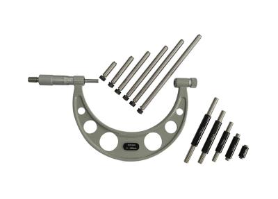 China 0-150mm Interchangeable Anvils Outside Micrometer With Ratchet Thimble For Easy Application for sale