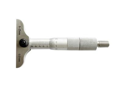 China 0-25mm Depth Gauge Micrometer With Interchangeable Measuring Rods For Wide Measuring Range for sale
