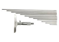 China Depth Measuring Tool 0-300mm Depth Micrometer With Interchangeable Measuring Rods For Wide Measuring Range for sale