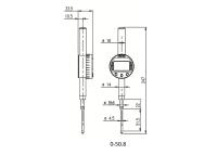China 0-50.8mm/0-2″ Digital Indicator with 0.01mm/0.0005″ Resolution Portable Electronic Measuring Instrument for sale
