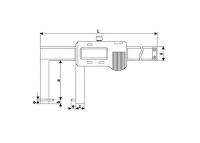 China 0-150mm/0-6'' Digital External Groove Caliper with Cylindrical Contact Point for Outside Diameter Groove Measurement for sale