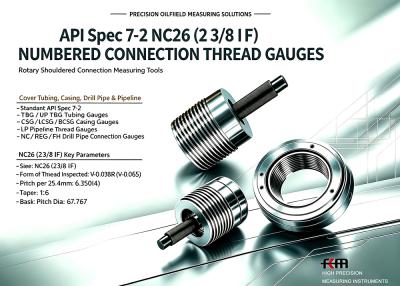 China NC26(2 3/8 IF) Rotary Shoulder Thread Working Ring and Plug Gauge API Spec 7 2 Oilfield Drilling Connection Gauge Professional Manufacturer for sale
