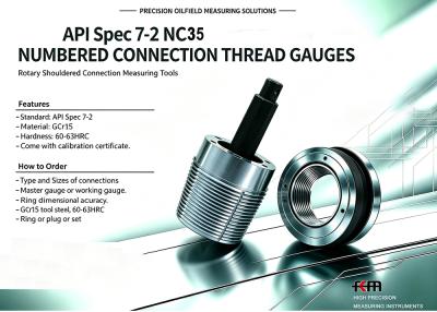 China API Spec 7-2 NC35 Numbered Connection Thread Gauges for Inspecting Rotary Shouldered Thread of Drill Pipe Drill Collar for sale