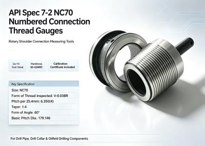 China API NC70 Working Thread Ring and Plug Gauge with GCr15 Tool Steel for High Wear-Resistance for sale