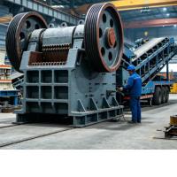 China Cast Steel Frame Primary Jaw Crusher Machine High Volume Capacity 500–1100 TPH for sale