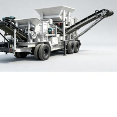 China Heavy Duty Frame Mobile Crushing Machine 80 T/H Capacity Wheel Mounted for sale