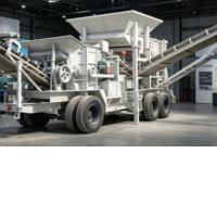 China Heavy Duty Frame Mobile Crushing Machine 80 T/H Capacity Wheel Mounted for sale