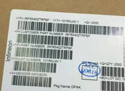 China IRFR540ZTRPBF 100V 35A 39nC Qg N Channel MOSFT Lead Free for sale