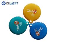 China Waterproof EM4100 Epoxy RFID Tag , Colorful Round NFC Epoxy Keychain for sale