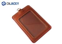 China Colorful Customized CR80 Size PVC Leather ID Card Holder With Two Folders for sale
