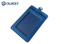 China Colorful Customized CR80 Size PVC Leather ID Card Holder With Two Folders for sale