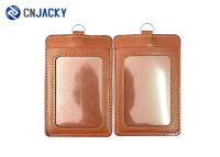 China Colorful Customized CR80 Size PVC Leather ID Card Holder With Two Folders for sale