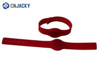 China Colorful 13.56 MHz RFID Silicone Wristband NFC Bracelet Closed Type For Events for sale