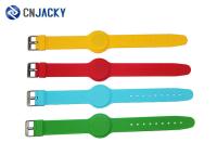 China Colorful 13.56 MHz RFID Silicone Wristband NFC Bracelet Closed Type For Events for sale
