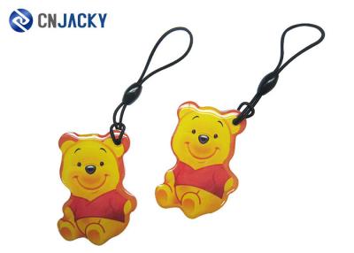 China Waterproof EM4100 Epoxy RFID Tag , Colorful Round NFC Epoxy Keychain for sale
