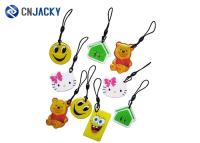 China Waterproof EM4100 Epoxy RFID Tag , Colorful Round NFC Epoxy Keychain for sale
