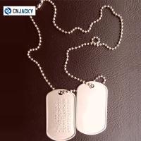 China Polish Silver Stainless Steel Ball Chain , Durable Beaded Dog Tag Chain for sale