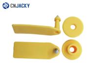 China Professional RFID UHF Sheep Animal Ear Tag In Yellow , Customizable Size for sale