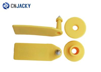 China Professional RFID UHF Sheep Animal Ear Tag In Yellow , Customizable Size for sale