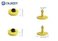 China Feedlot Yellow Closed RFID TPU Rabbit Ear Tag For Cattle Livestock Rarrings for sale