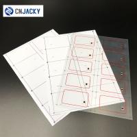 China Transparent PVC RFID Wet Inlay  / RFID Prelam Sheet 2 x 5 / 5 x 5 / 3 x8 Layout for sale
