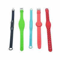 China Embossed Silicone RFID Wristband NFC Contactless Gym Band for Men 26mm for sale
