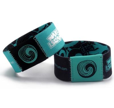 China Full Color Print RFID Wristbands Polyester Sublimation Fabric Woven Elastic 1.5cm Width for sale