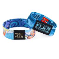 China Elastic NFC Fabric Wristband RFID Chip Bracelet Custom Logo 260mm for sale