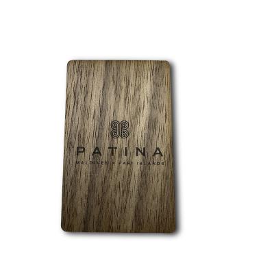 China 125kHz 13.56MHz Wooden Hotel Door Lock Key Cards RFID Access Card 85x54mm for sale