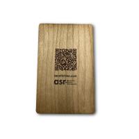 China Custom Logo Wooden NFC Card 13.56 MHz with QR Code for Business Membership for sale